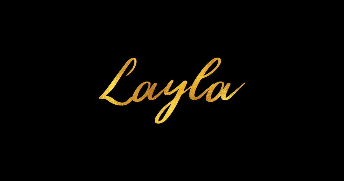 Layla Name Hand Lettering in Faux Gold Letters - Layla - T-Shirt ...