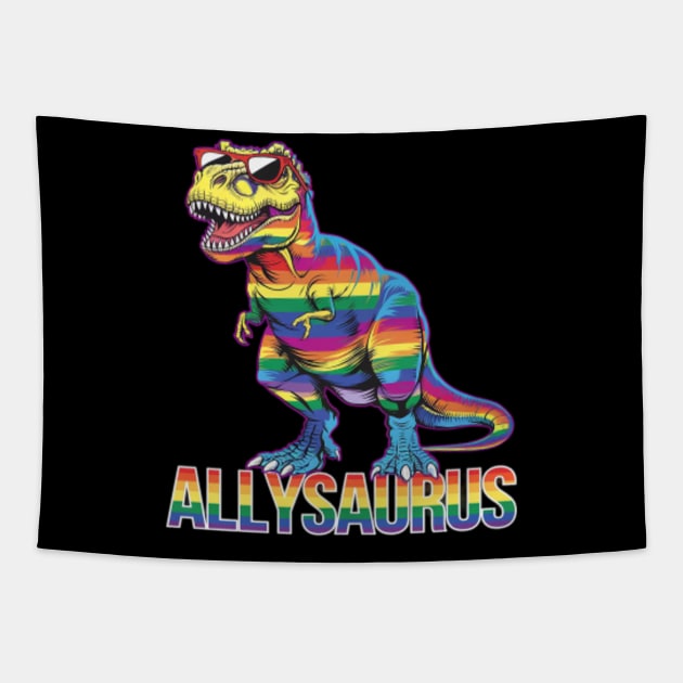 Dinosaur T Rex LGBT Gay Pride Flag Allysaurus Ally Men Boys - Dinosaur ...