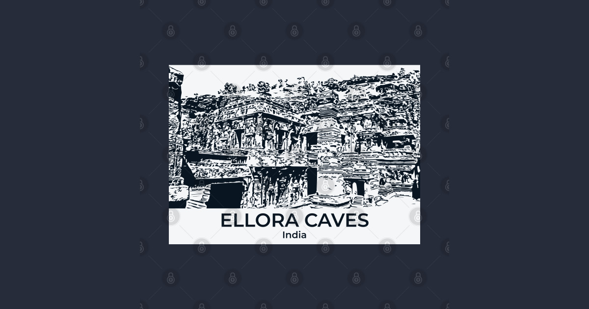 Ellora Caves - India - Ellora Caves - T-Shirt | TeePublic