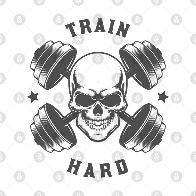 Train Hard - Gym Bodybuilding Motivation - T-Shirt | TeePublic