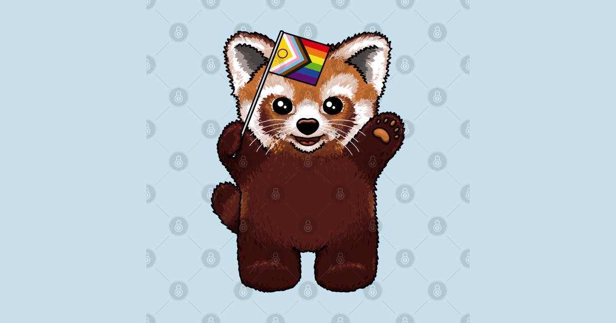 Red Panda Rainbow - Red Panda - T-Shirt | TeePublic