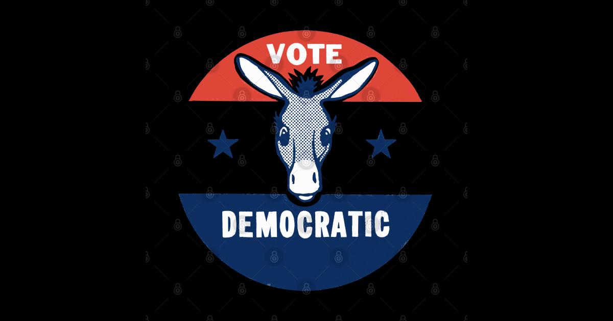 Vote Democratic / Vintage Style Pin Design - Vote Democratic - Magnet ...