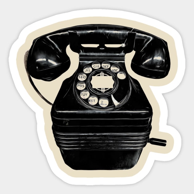 Vintage Telephone - Telephone - Sticker | TeePublic
