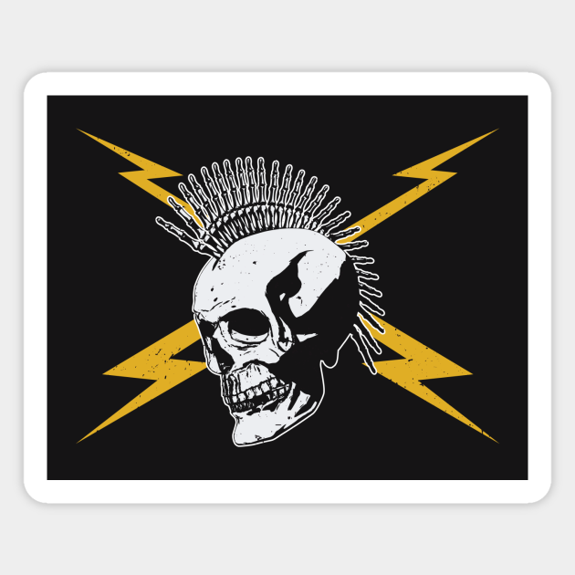 Punk Rock Skeleton with Lightning Bolts - Punk Rocker - Magnet | TeePublic