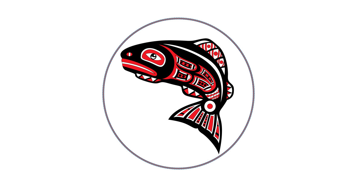Native Salmon design - Salmon - T-Shirt | TeePublic