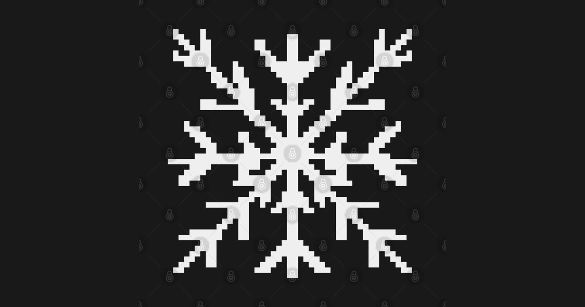 White snowflake pixel art - Snowflake Christmas - T-Shirt | TeePublic