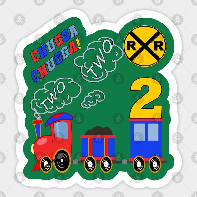 Kids 2 Year Old Train Birthday - Birthday 2 Years Old - Sticker | TeePublic
