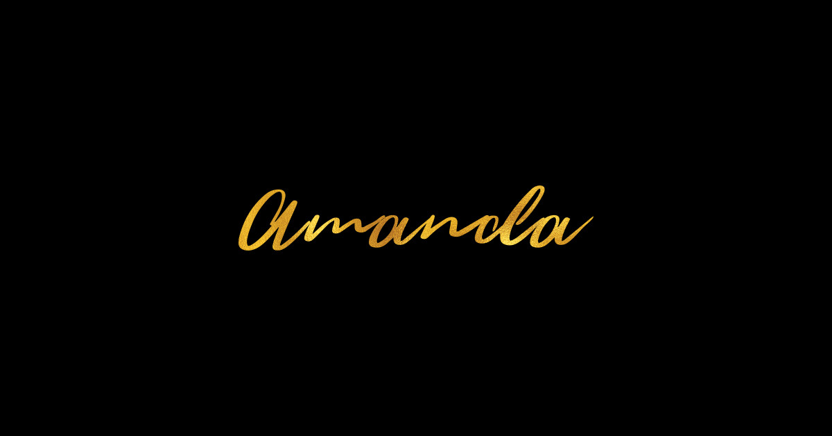 Amanda Name Hand Lettering in Gold Letters - Amanda - Sticker | TeePublic