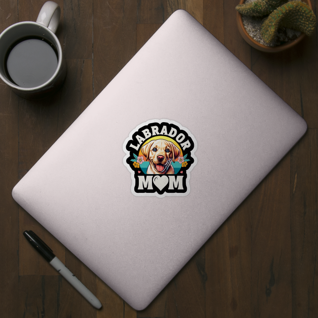 Colorful Labrador Mom Dog - Colorful Labrador Mom - Sticker | TeePublic