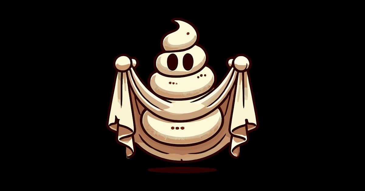 Funny Poop Poop Ghost Bull Sheet Poop - Scary Halloween Ghost - Posters ...