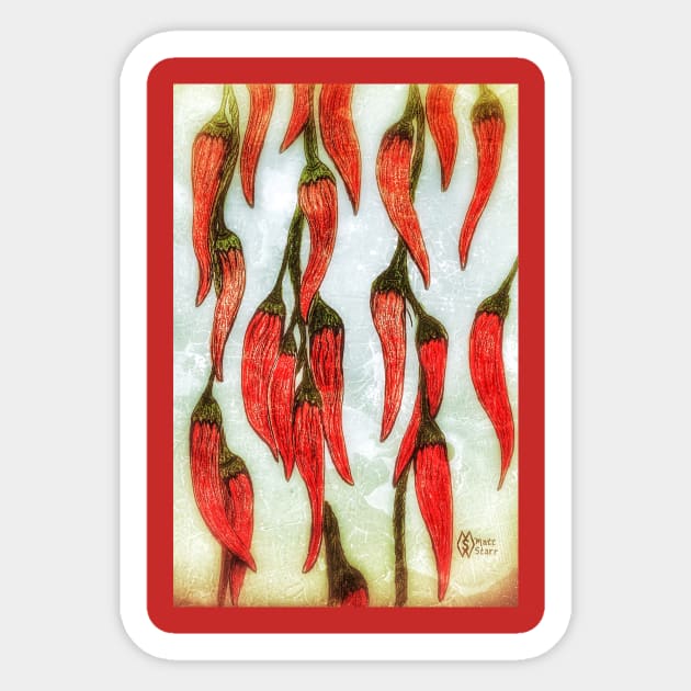 Red-hot spicy peppers - Peppers - Sticker | TeePublic
