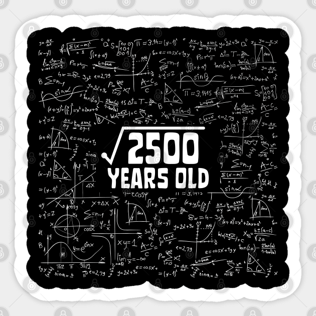 Square Root Of 2500 50th Birthday, 50 Year Old Math Lover Gift - Square ...