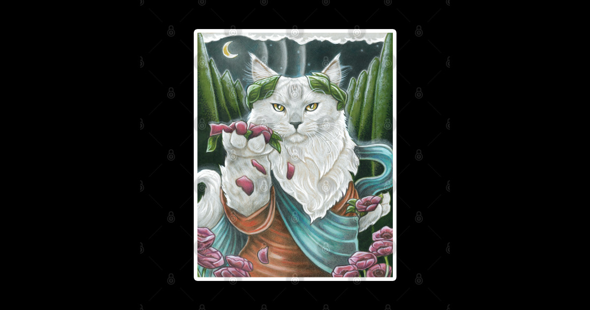 Flowers By Moonlight - Greek God Adonis - White Outlined Version ...