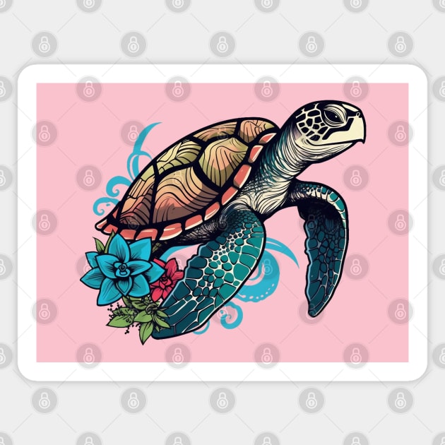 Topical Turtle - Turtle - Sticker | TeePublic