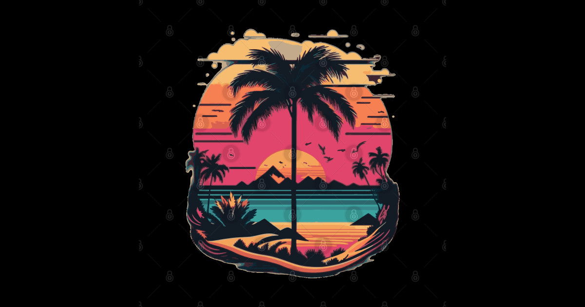 Retro Miami Beach Vibes: Photorealistic Masterpiece Design - Beach ...