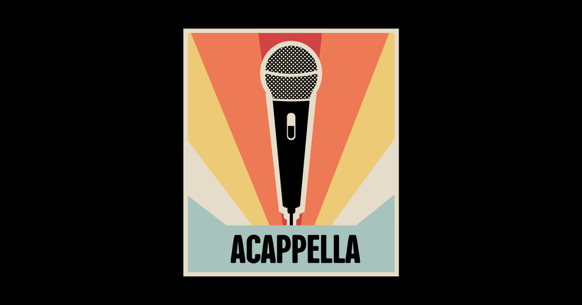 Vintage Acappella Microphone - A Cappella - Sticker | TeePublic