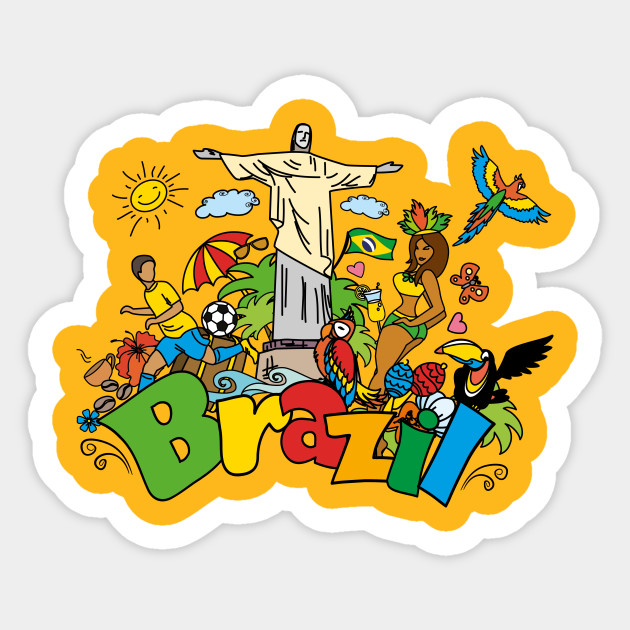 Brazil doodle design - Brazil - Sticker | TeePublic