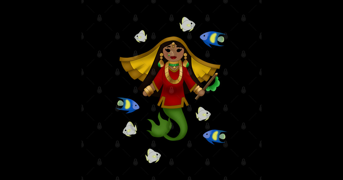 Indian Mermaid - Mermaid - Sticker | TeePublic