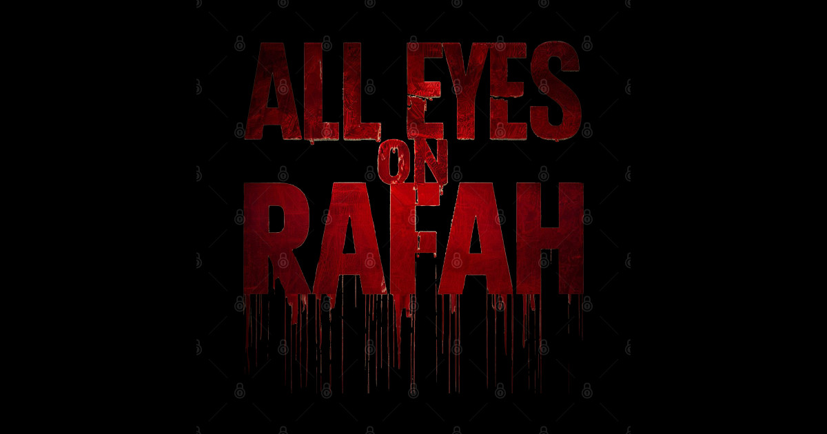 All Eyes On Rafah | Bloody Red - All Eyes On Rafah - Sticker | TeePublic