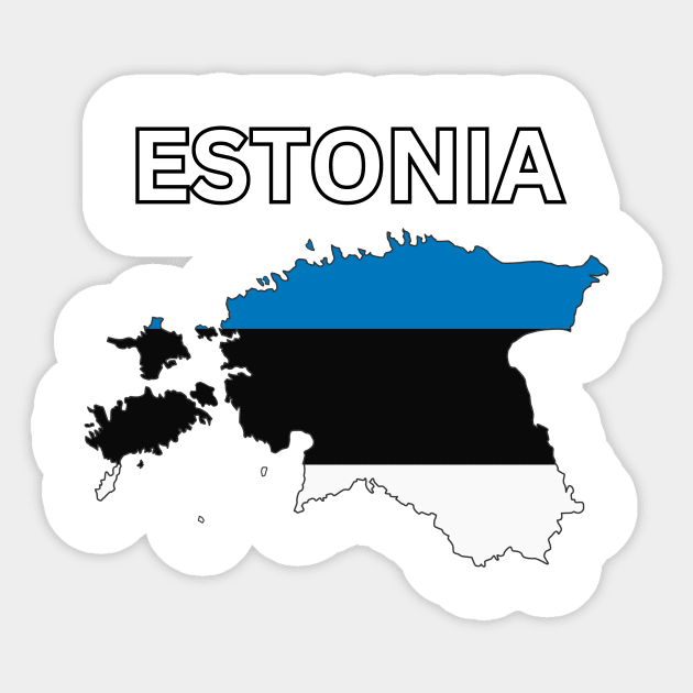Estonia Flag Map - Estonia - Sticker | TeePublic