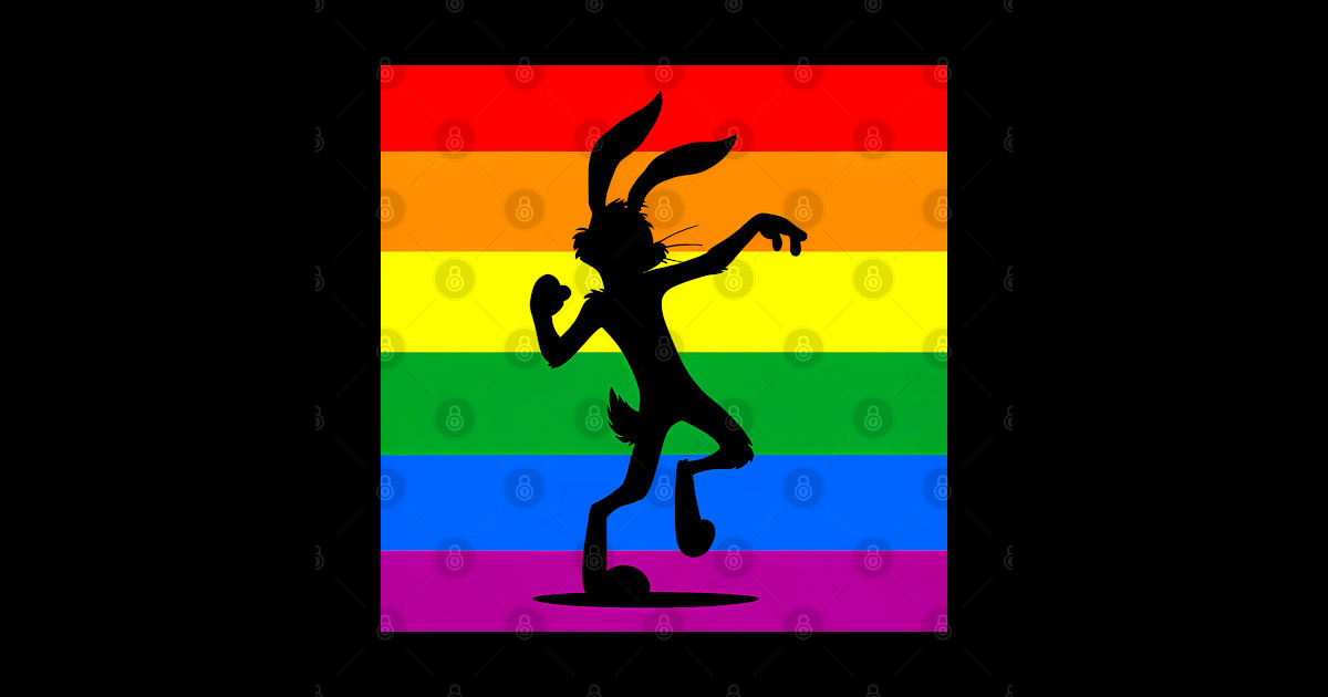 LGBTQ Pride Anthro Furry Rabbit Silhouette - Furry - Sticker | TeePublic