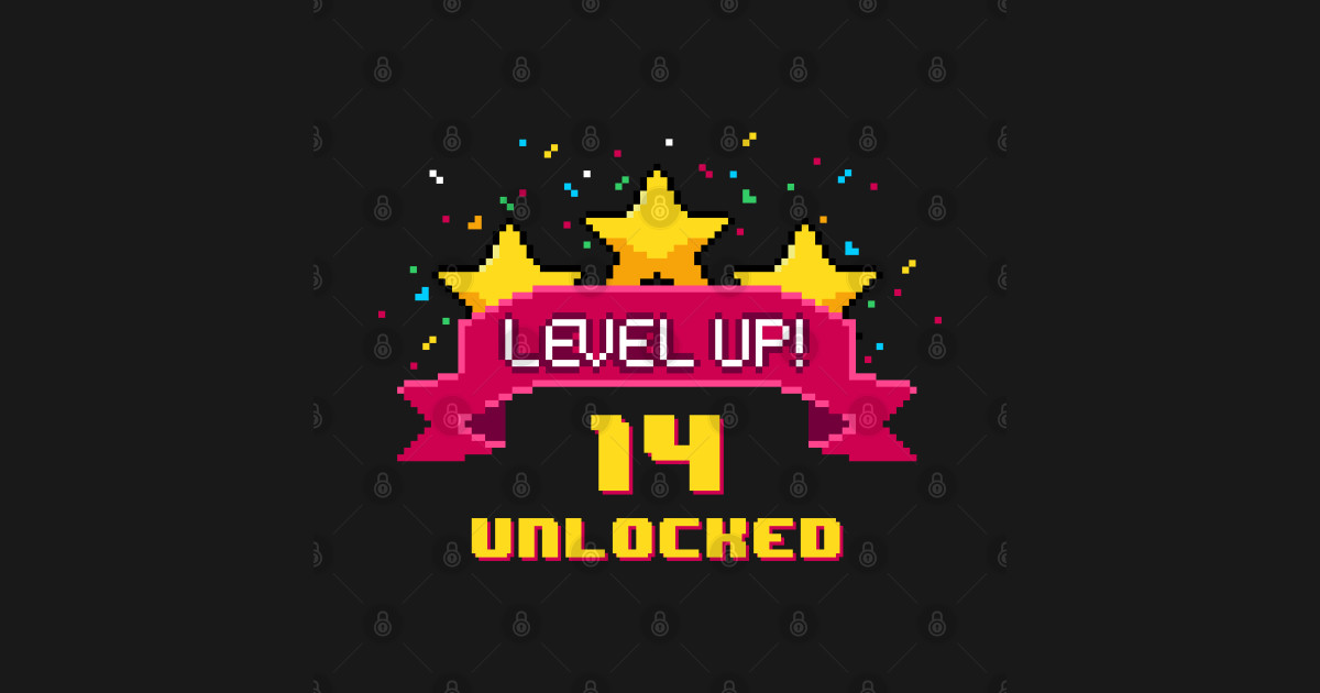 14th Birthday Level Up 14 years old unlocked - Official Teenager - Long ...