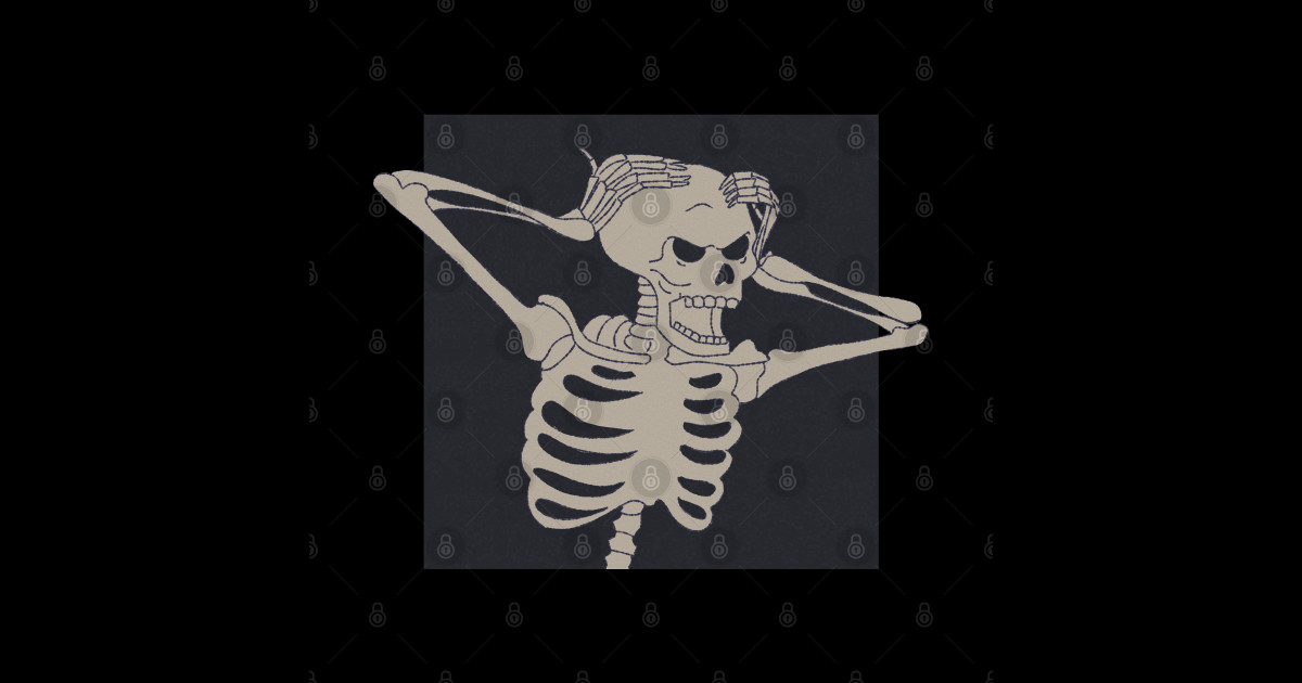 funny cartoon screaming skeleton - Funny Skeleton - Sticker | TeePublic