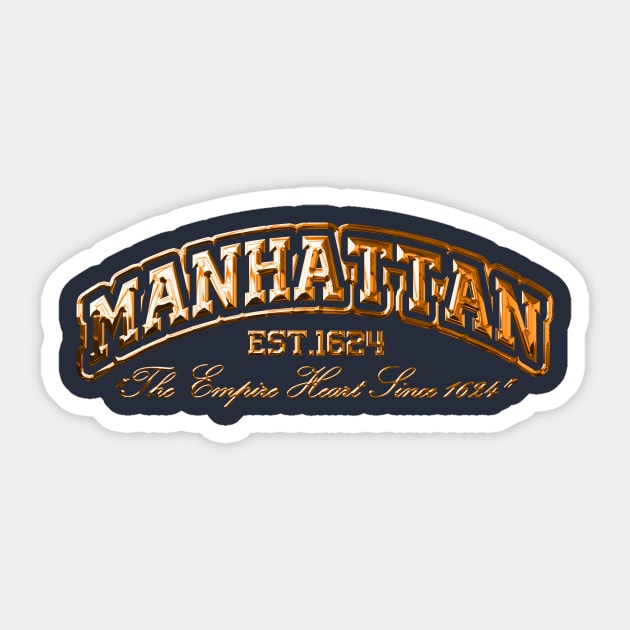 Manhattan Chrome Effect - Manhattan - Sticker | TeePublic