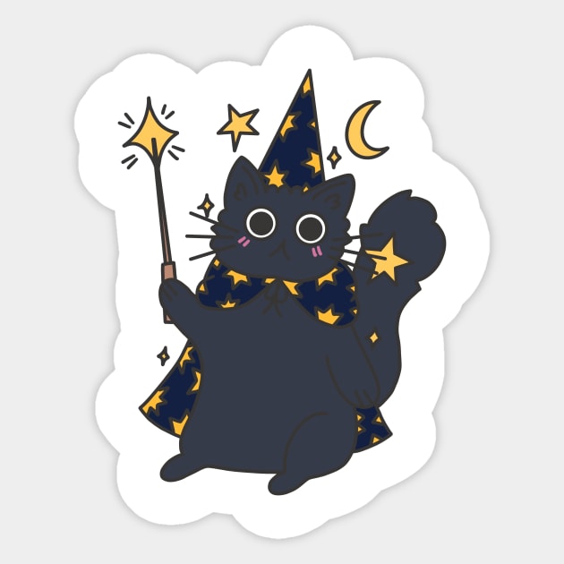 Cute magic cat design - Funny Cat - Sticker | TeePublic