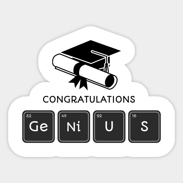 Chemistry Graduation Congratulations Genius - Graduation - Sticker ...