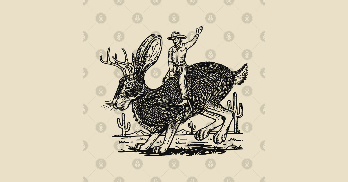Jackalope Rodeo - Rabbit - T-Shirt | TeePublic