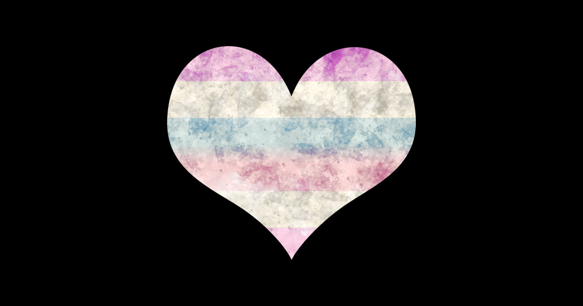 Bigender Pride Heart - Watercolor - Bigender - Posters and Art Prints ...