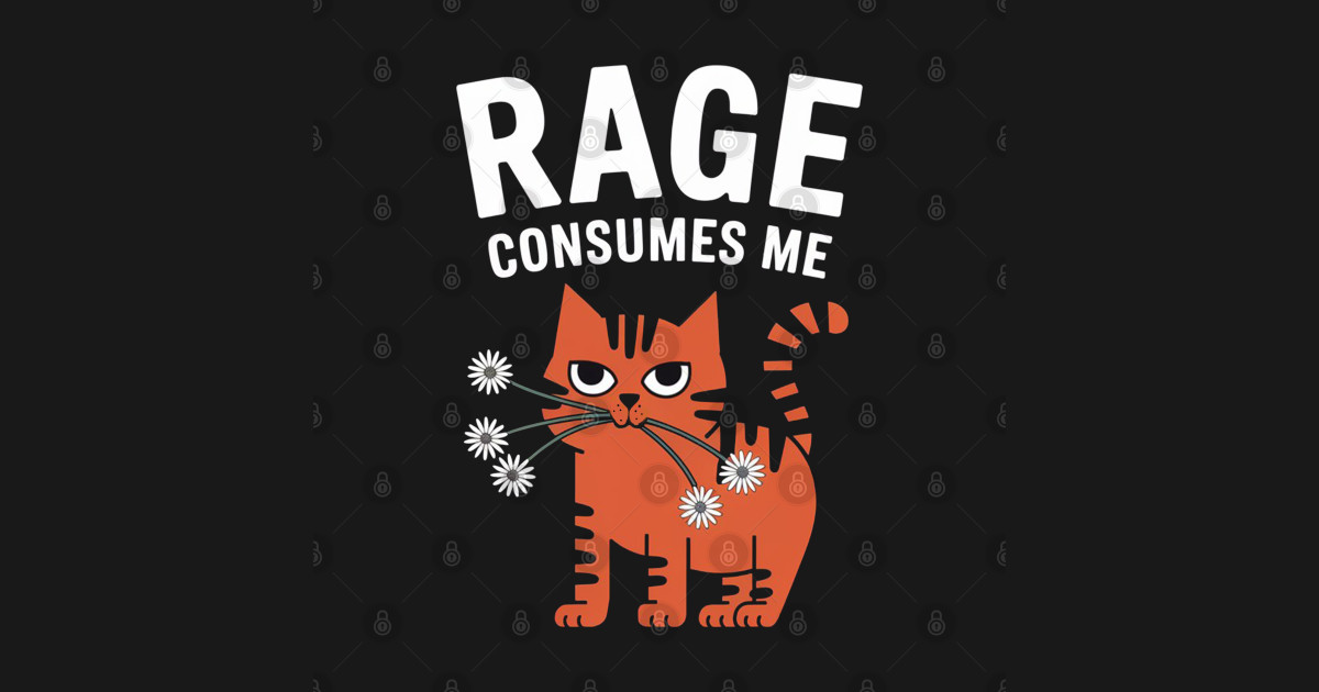Rage Consumes Me - Funny Cat Memes - Rage Is Consuming Me - T-Shirt ...