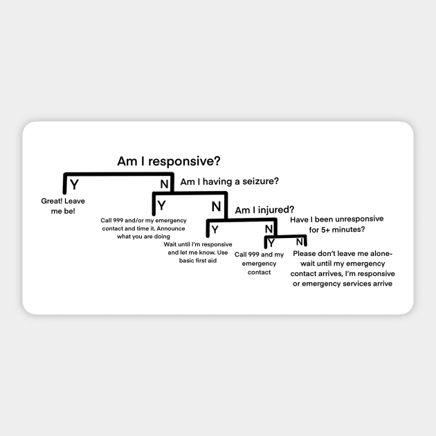 Emergency flowchart - Emergency Flowchart - Sticker | TeePublic