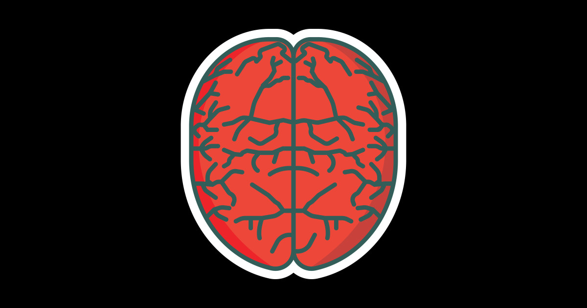 Human Brain Sticker vector illustration. Education object icon concept ...