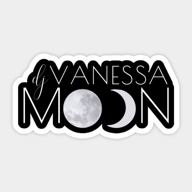 DJ Vanessa Moon Logo - Moon Texture - Dj - Sticker | TeePublic