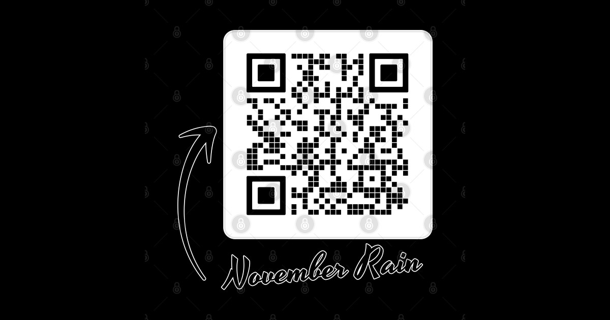 November Rain QR Code - Qr Code - Sticker | TeePublic