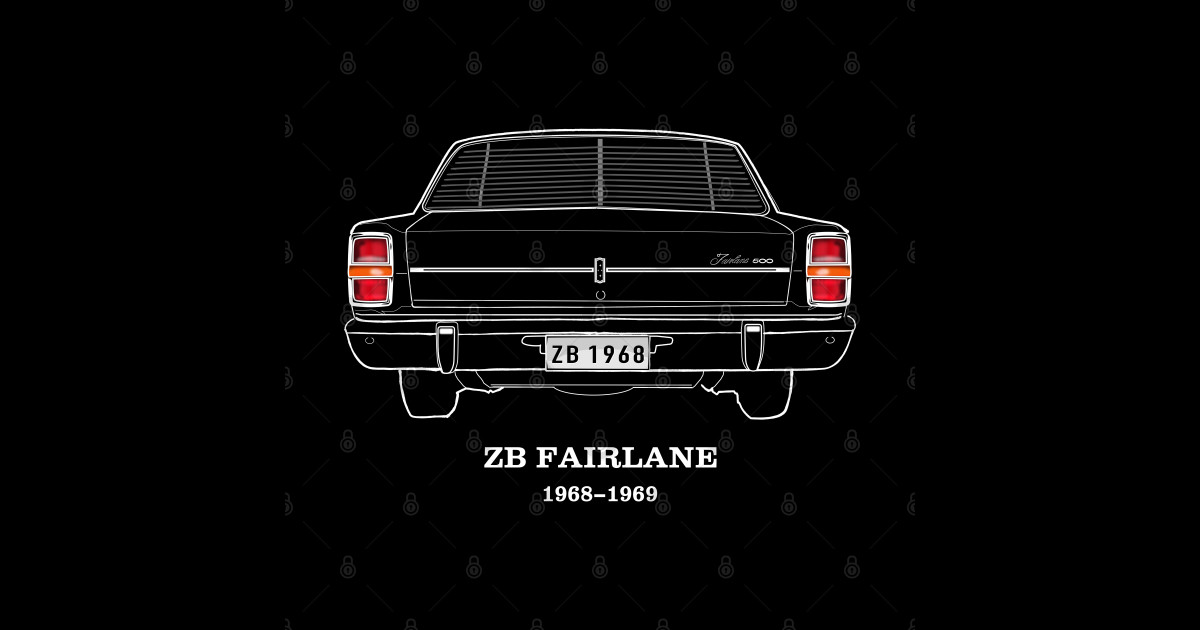 1968 Australian ZB Fairlane Rear End - Fairlane - Sticker | TeePublic