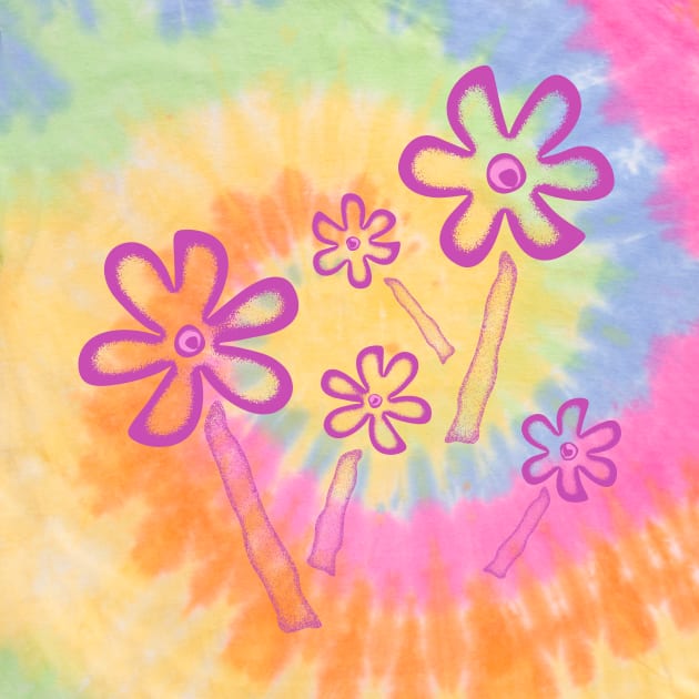 Violet flowers with noise effect - Flower - T-Shirt | TeePublic