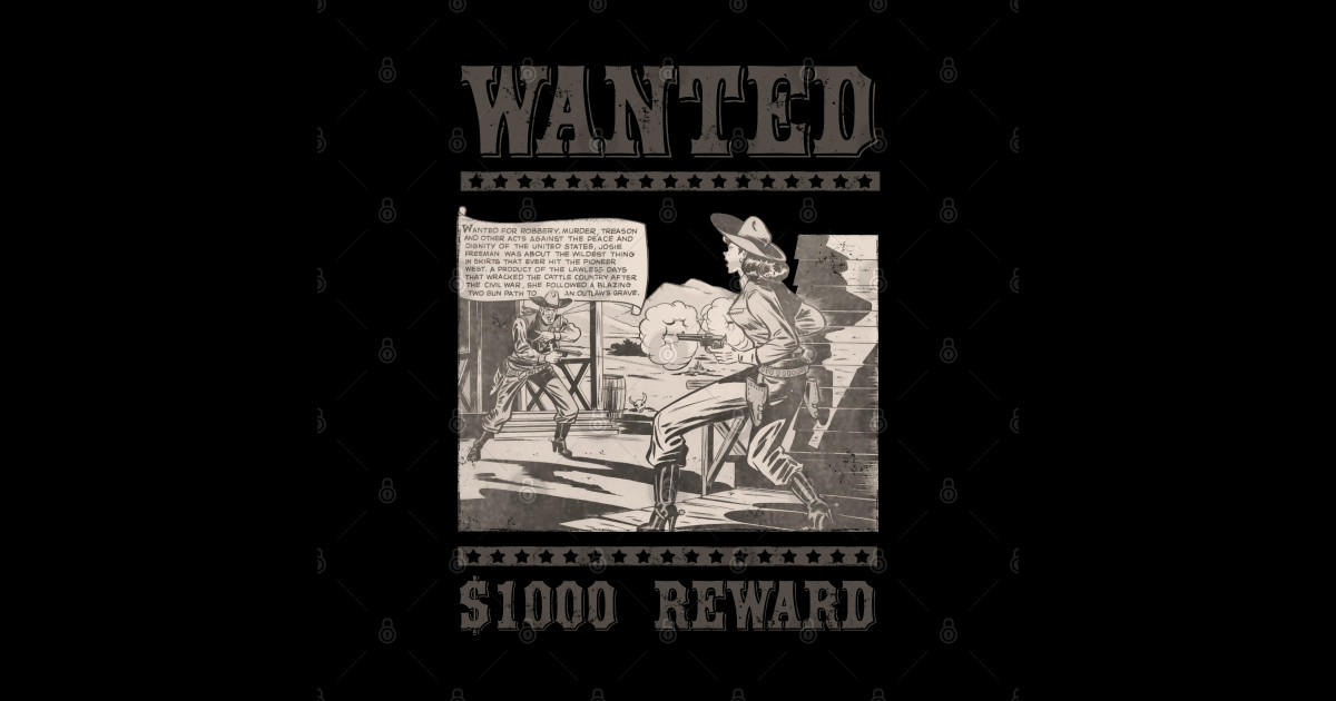 Wild West Retro Cowgirl Cowboy Comic Book Wanted Poster Sepia - Western ...