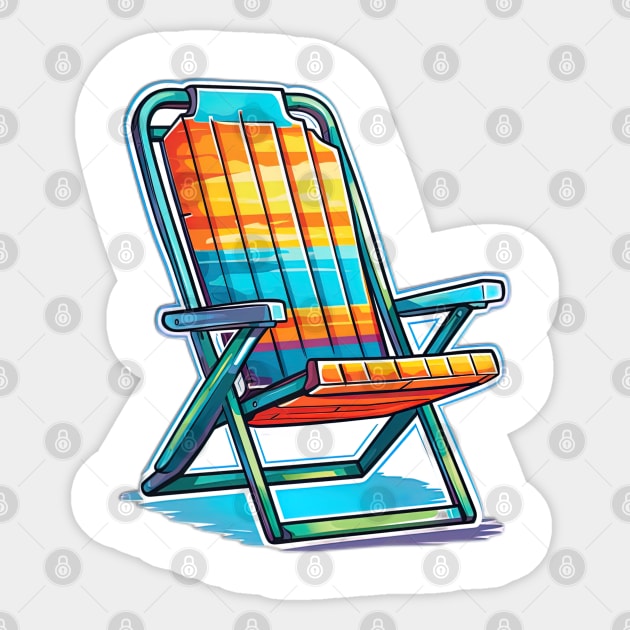 Folding beach chair design - Folding Beach Chair - Sticker | TeePublic