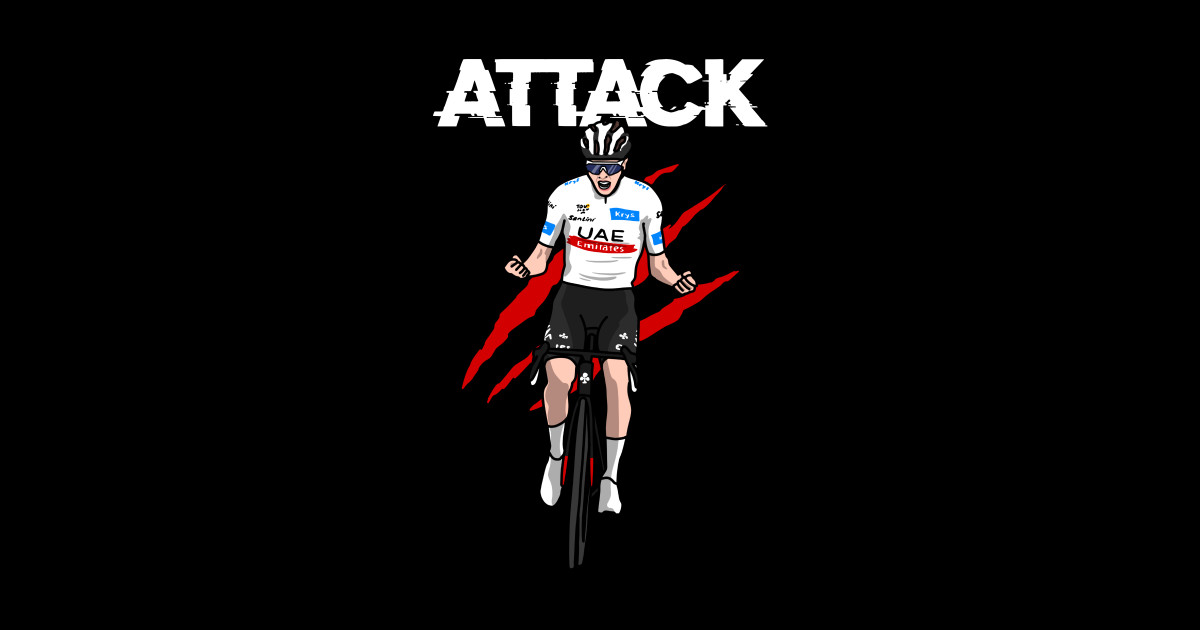 Pogacar attack - Tadej Pogacar - Sticker | TeePublic