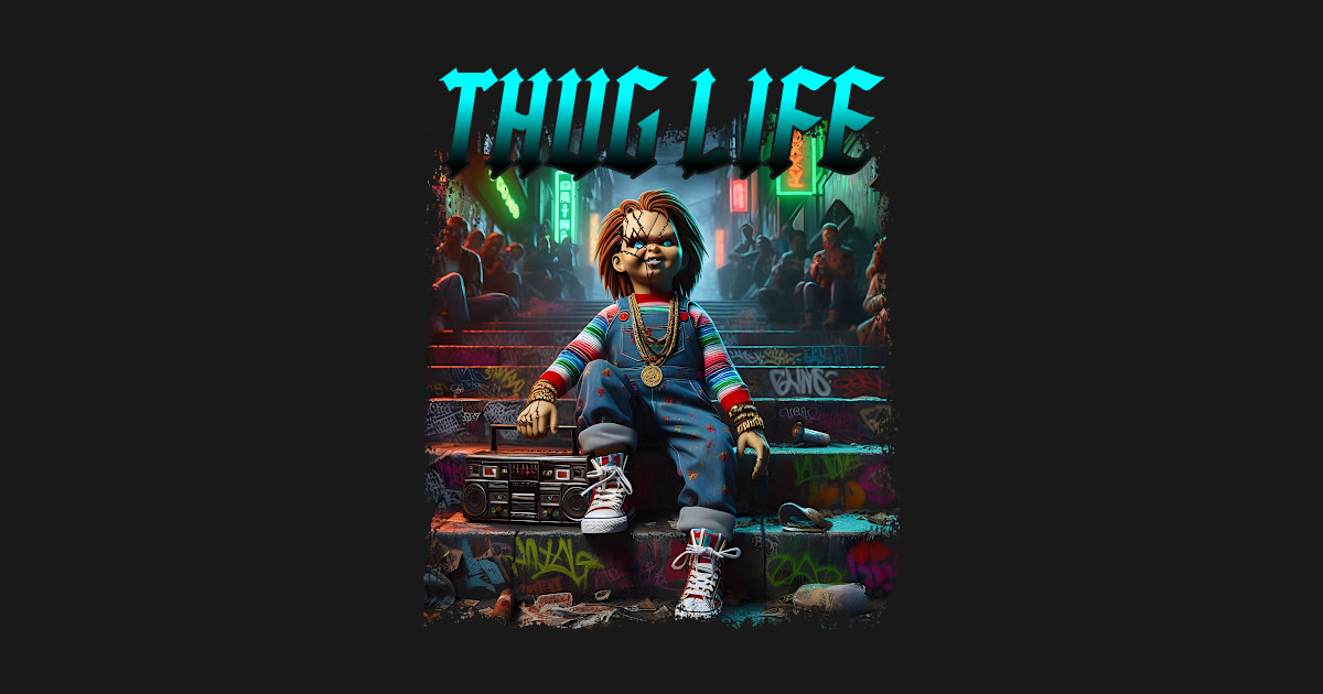 Chucky Thug Life Graffiti Boombox T-Shirt - Chucky - T-Shirt | TeePublic