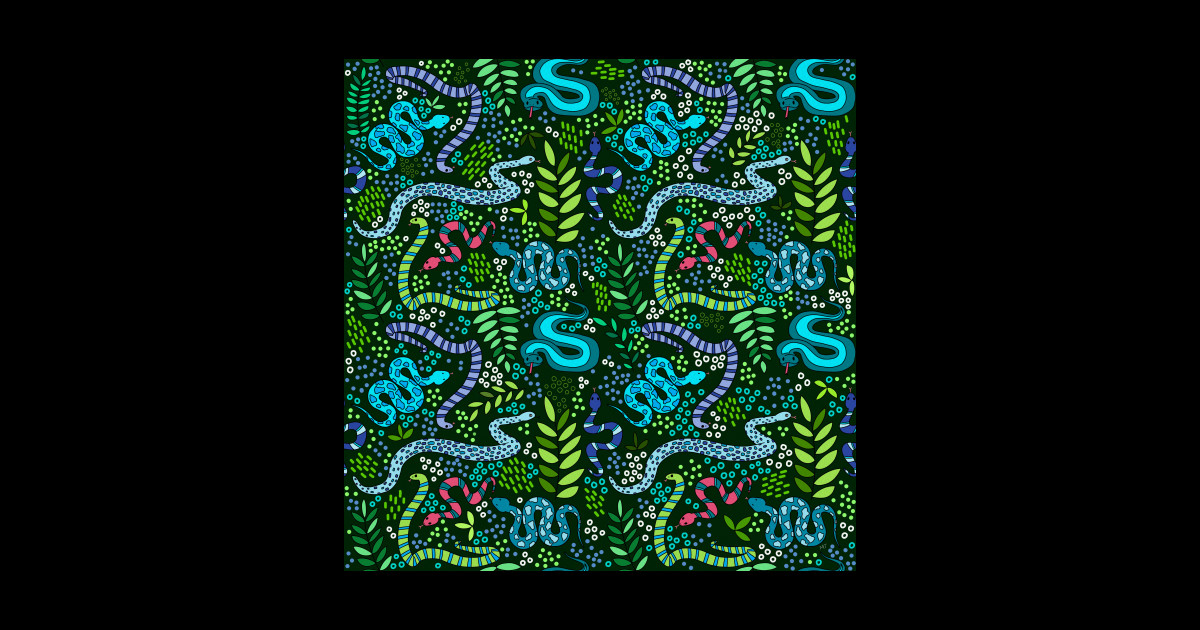 Slithering Snakes - Blue & Green - Snakes - Magnet | TeePublic