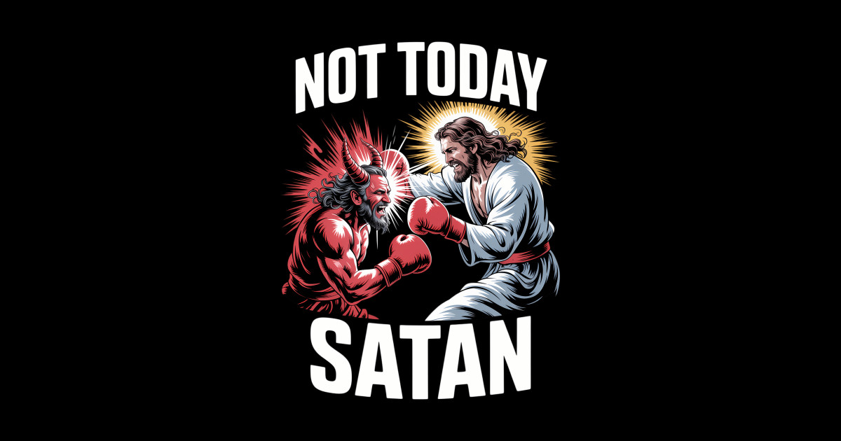 Jesus Satan Boxing Boxer Kickboxing Fighting Funny Meme - Jesus Satan ...