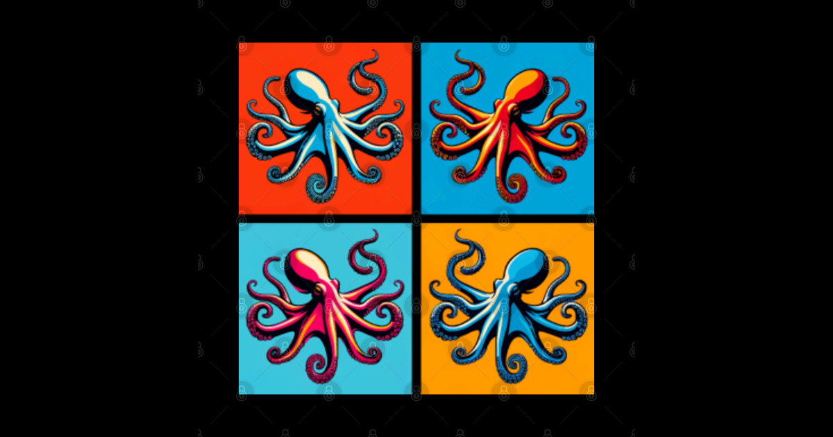 Pop Octopus Art - Trendy Marine Life - Aquatic Art - Sticker | TeePublic