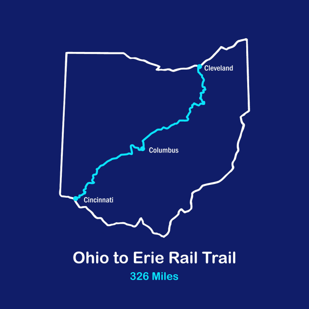 Route Map of Ohio to Erie Rail Trail - Rail Trails - Pin | TeePublic
