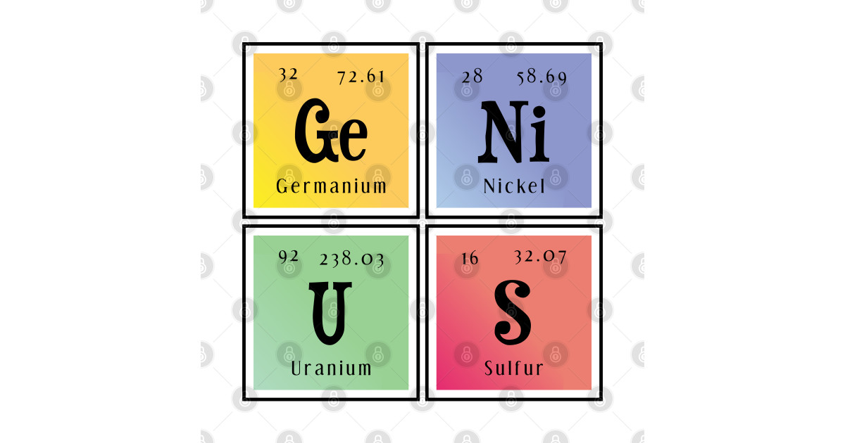 Genius | Periodic Table of Elements - Genius Periodic Table - T-Shirt ...