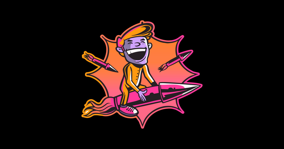 Man Riding Fireworks - Man - Sticker | TeePublic