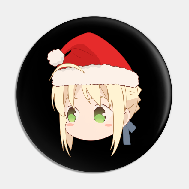 CUTE SANTA SABER from Fate Stay Night - Fate Stay Night - Pin | TeePublic